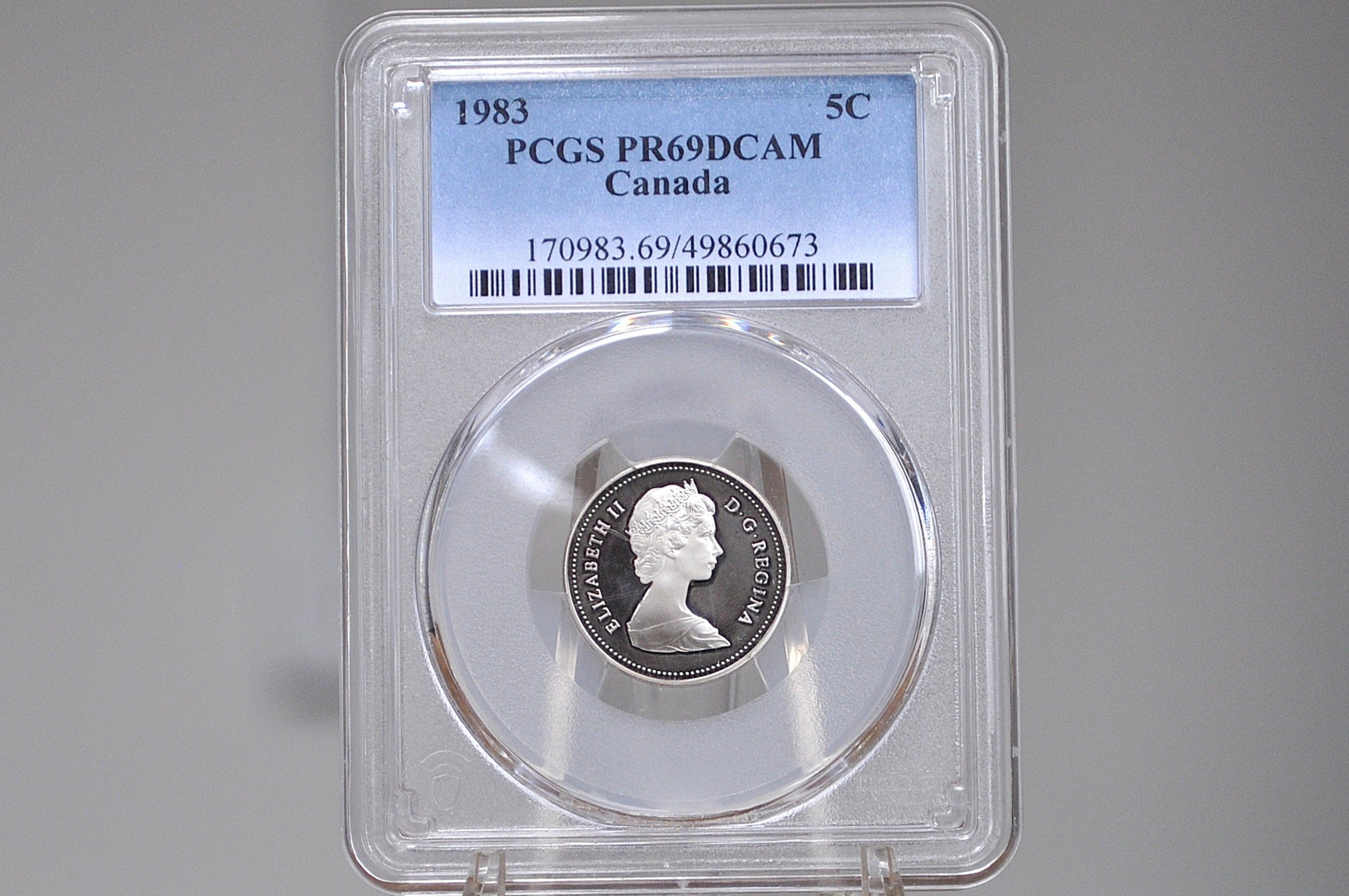1983 Canadian 5 Cent - Graded PR69 Deep Cameo Proof - 5 Cent Canada 19 ...