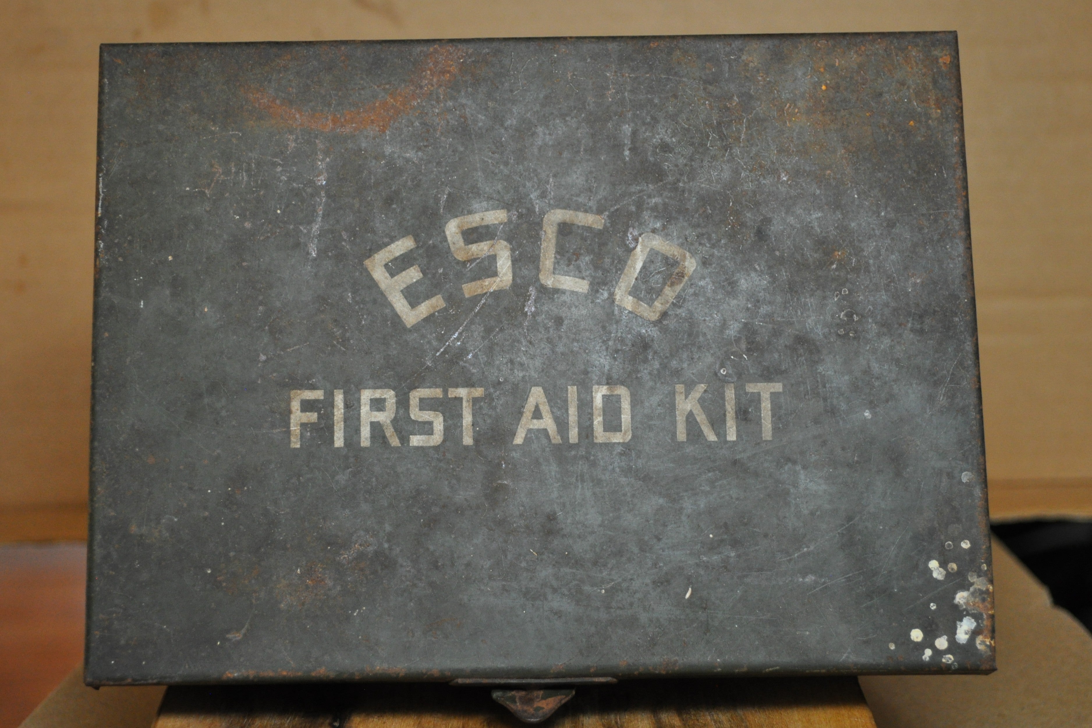 Antique Esco Military First Aid Kit - Military Medical Box - Empty Met ...
