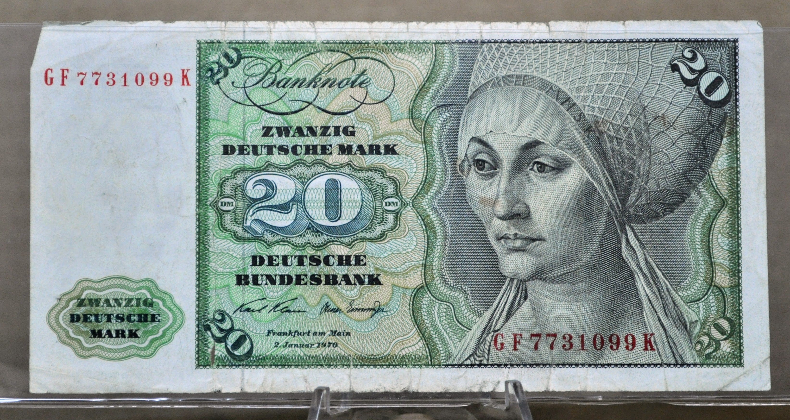 1970 Germany 20 Deutsche Mark Banknote - Deutsche Bundesbank - Very Fi ...