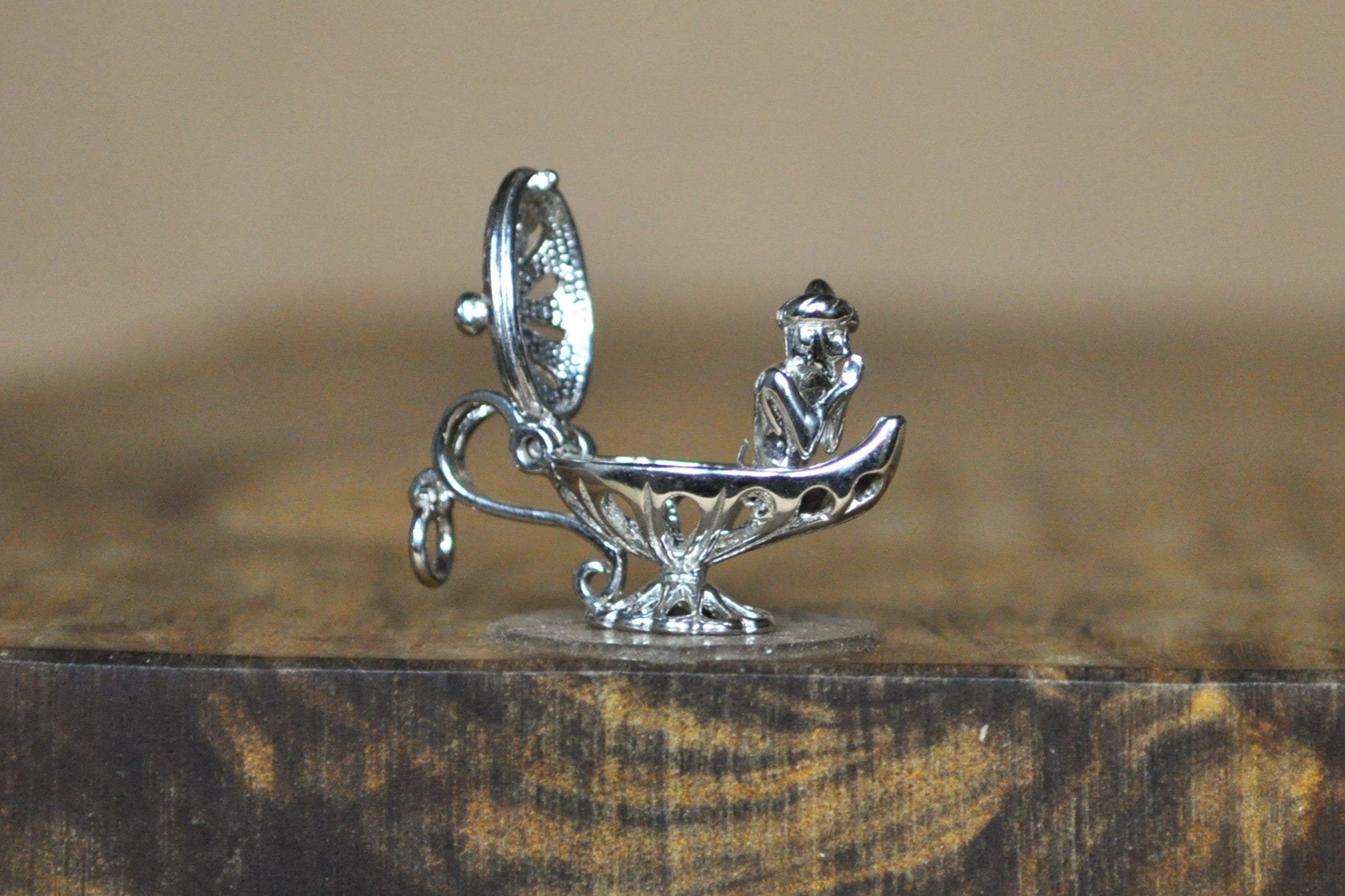 Aladdin Opening Lamp Genie Charm - Stamped and Tested Sterling Silver ...