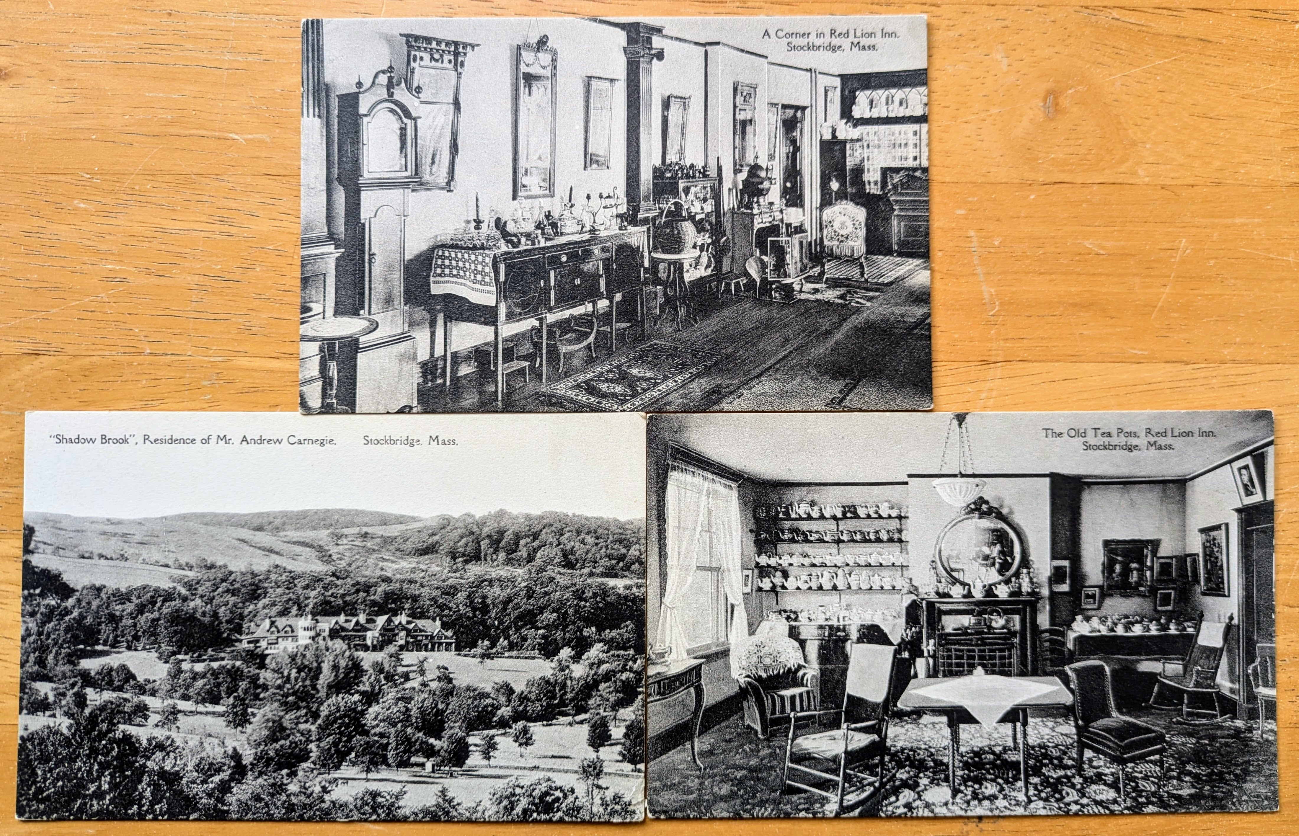 Lot of 3 1920s Stockbridge Massachusetts Black and White Postcards - A ...